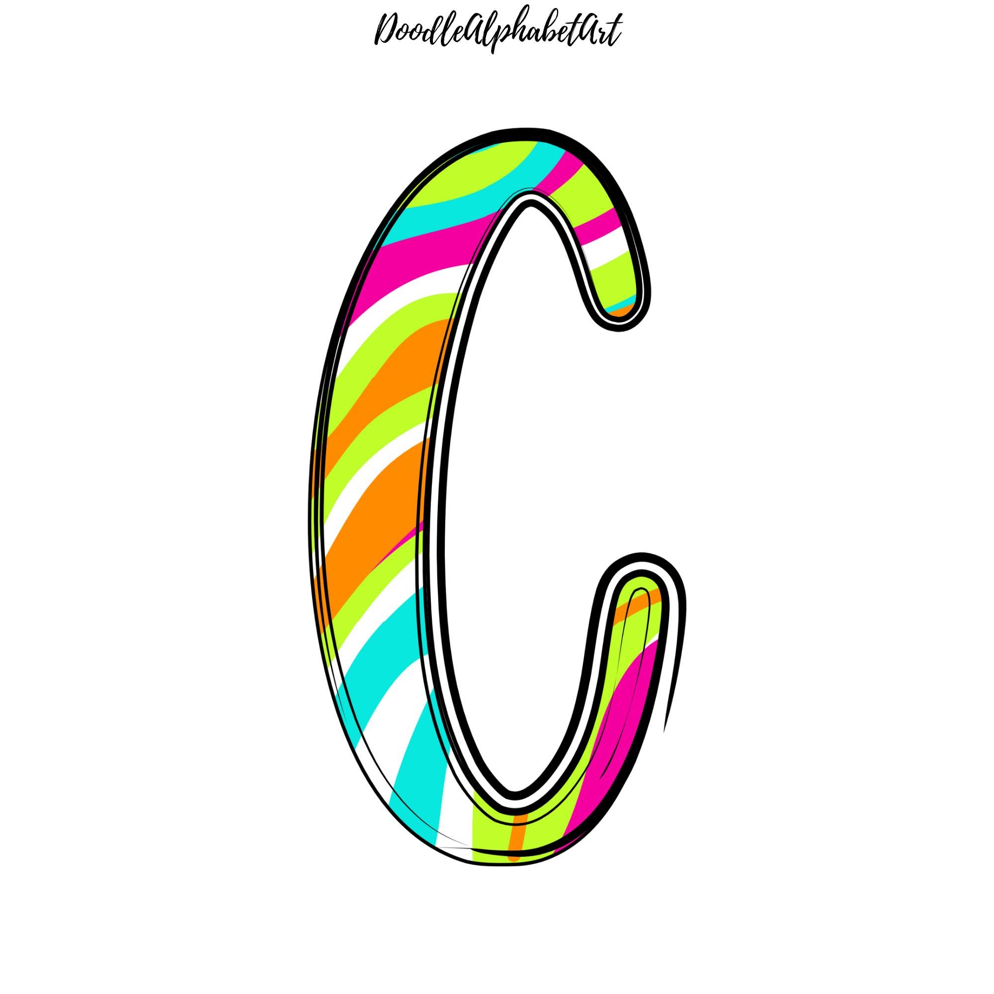 Colorful Doodle Alphabet Clip Art PNG: Scribble Alpha Pack Digital ...