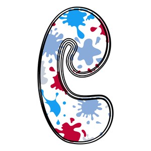 Summer Doodle Alphabet PNG, Scribble Alphabet PNG, Paint Splats ...