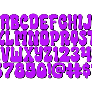 Retro Bright Alphabet Set Letters Png in 5 Colors, Retro Bright Color ...