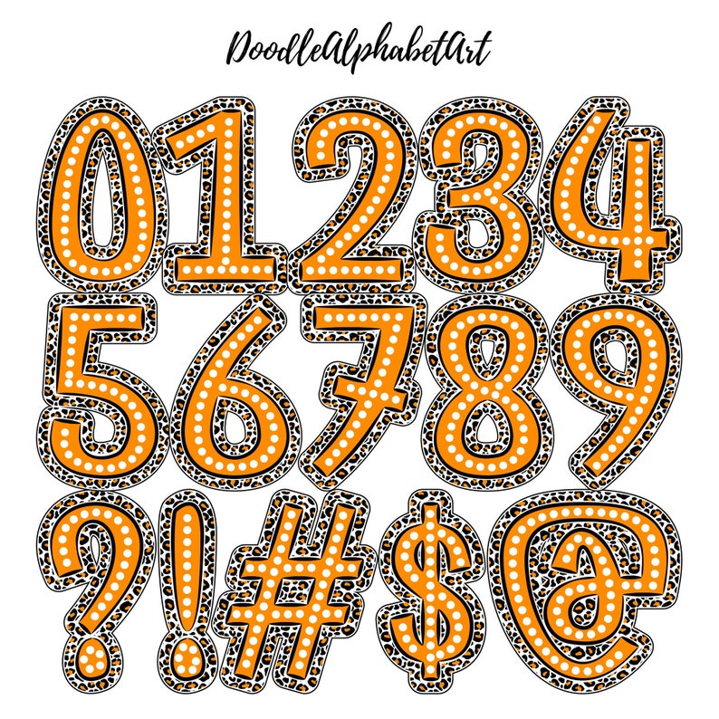 Leopard Print Alphabet PNG Bundle: Polka Dot Letters, Numbers (digital ...
