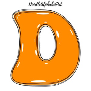 Bright Scribble Retro Groovy Letters, Doodle Alphabet 3D Inflated PNG ...