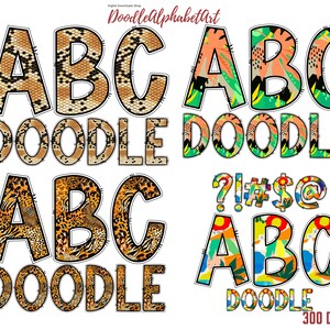 Mega Alphabet PNG Bundle Sets of Hand Drawn Digital Doodle Print ...
