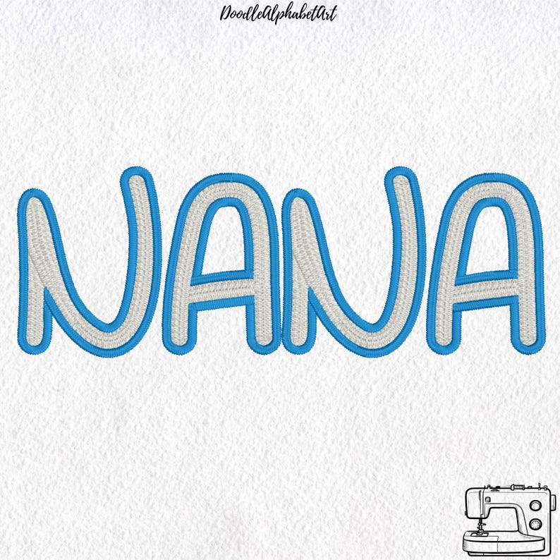 Satin Stitch 3D Fill Embroidery Font, Rounded Handwritten Machine ...