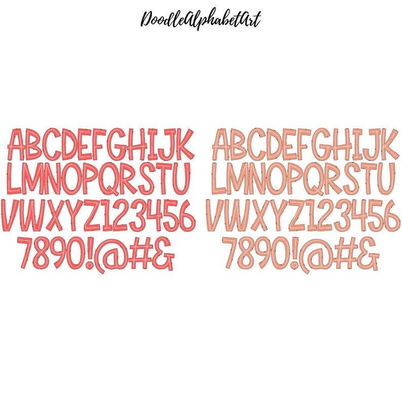 Boho Scribble Alphabet PNG Bundle: Bohemian Color Letters (digital ...