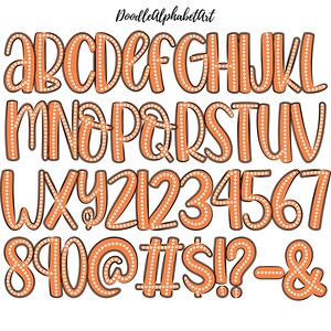Fall Doodle Alphabet PNG Bundle: Handwritten Letter Sets (digital ...