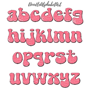 Grunge Retro Groovy Font PNG, Distressed Alphabet PNG Bundle With ...