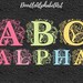 Grunge Groovy Alphabet PNG, Teacher Color Palette, Retro Letters PNG ...