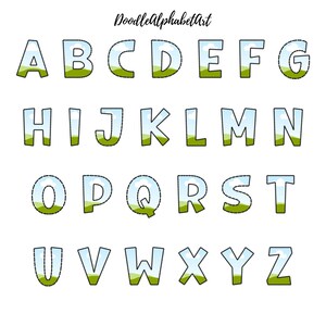 Canva Frame Letters, Chain Doodle Alphabet, Editable Canva Frame ...