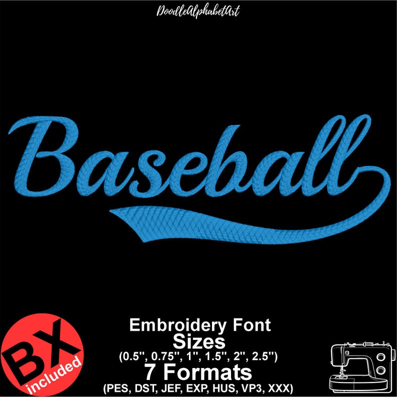 Baseball Embroidery Font | Sporty Script Jersey Letters for Machine ...