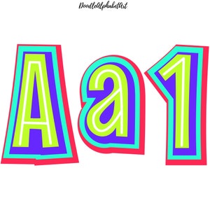 Funky Comic Letter PNG Bundle: Doodle Alphabet Art (digital Download ...