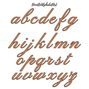 Boho Doodle Alphabet Bundle - Romantic Script Font PNG, 10 Alpha Sets ...