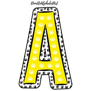 Cute Cat Paws Letters PNG Bundle, Black Cat Paw Print Background, Retro ...