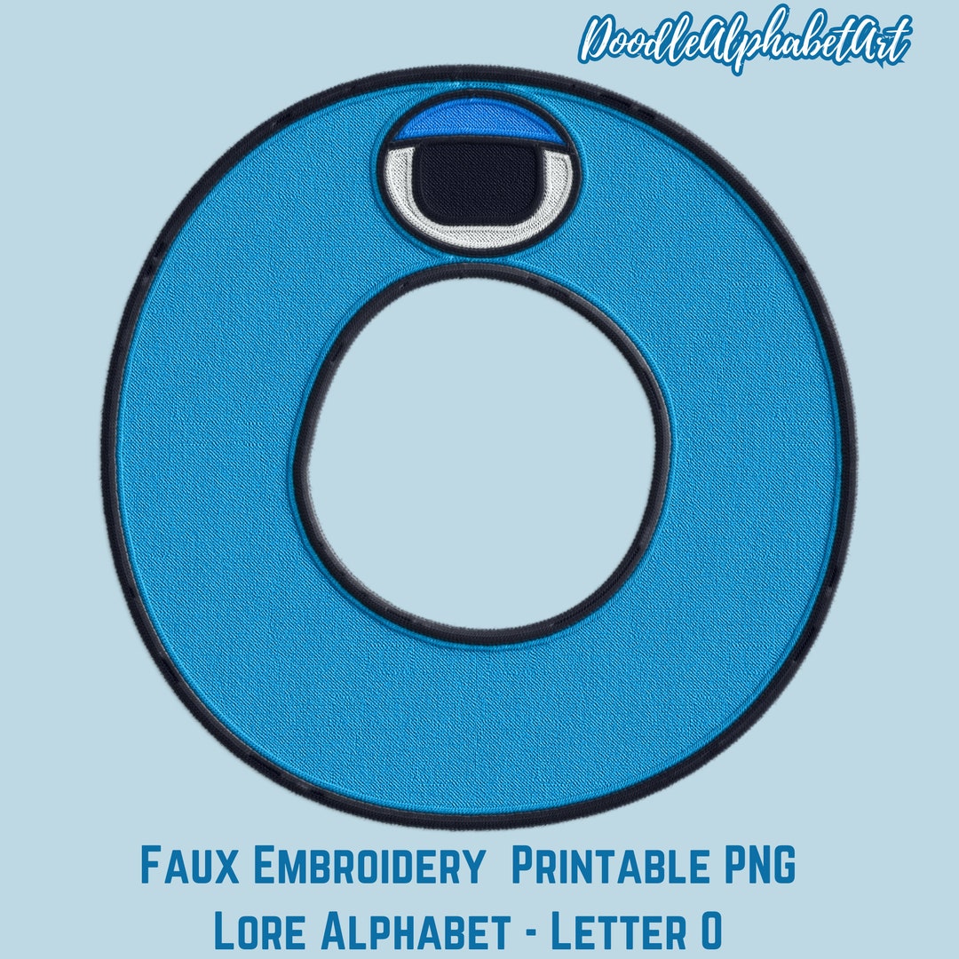 O Letter Faux Embroidery Borders Sublimation Printable for - Etsy