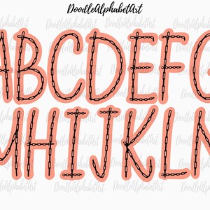 Handwriting Chain Scribble Letters PNG in 10 Colors Summer Palette ...