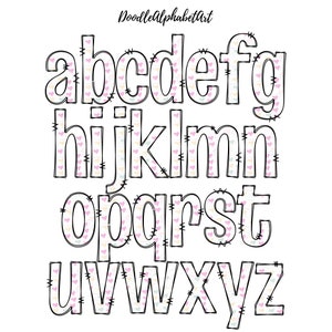 Watercolor Hearts Valentine's Day Letters PNG Uppercase, Lowercase ...