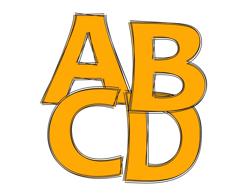 Full Scribble Doodle Digital Alphabet Bundle SVG PNG EPS Pdf, Scribble ...