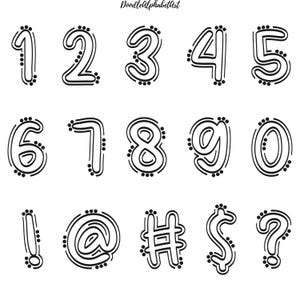 Blank Doodle Dots and Lines Alphabet Bundle PNG SVG PDF Eps Dxf ...