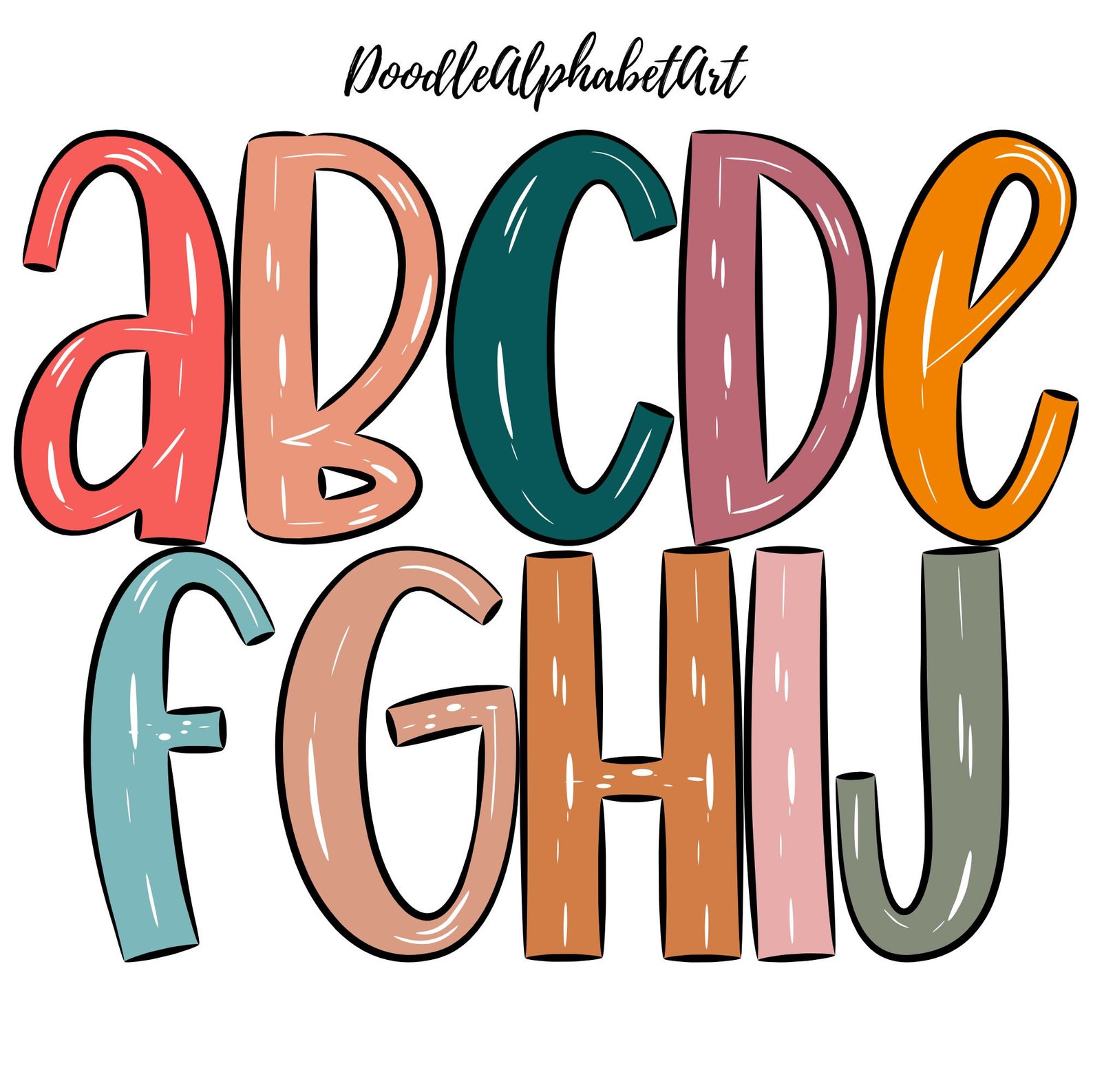 White Bubbles Splash Lines, Alphabet Letters PNG Bundle, 10 Alpha Sets ...