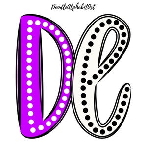 Halloween Doodle Dots Letters PNG Bundle, 5 Alpha Sets, Halloween ...