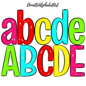 Bubble Water Splash Letters PNG Bundle, Neon Color Palette, 5 Alpha ...