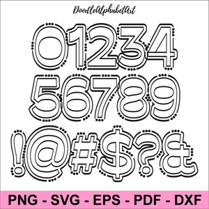 Oulined Dots Doodle Alphabet Handwritten Letters SVG PNG Eps Pdf Dxf ...