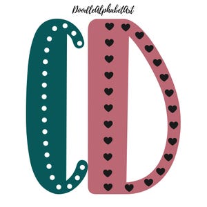 Boho Scribble & Dots Alphabet Letters PNG Bundle, 10 Alpha Sets, Hand ...