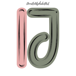 Boho Alphabet Letters PNG Bundle, Brush Stroke, Earthy Boho Color ...