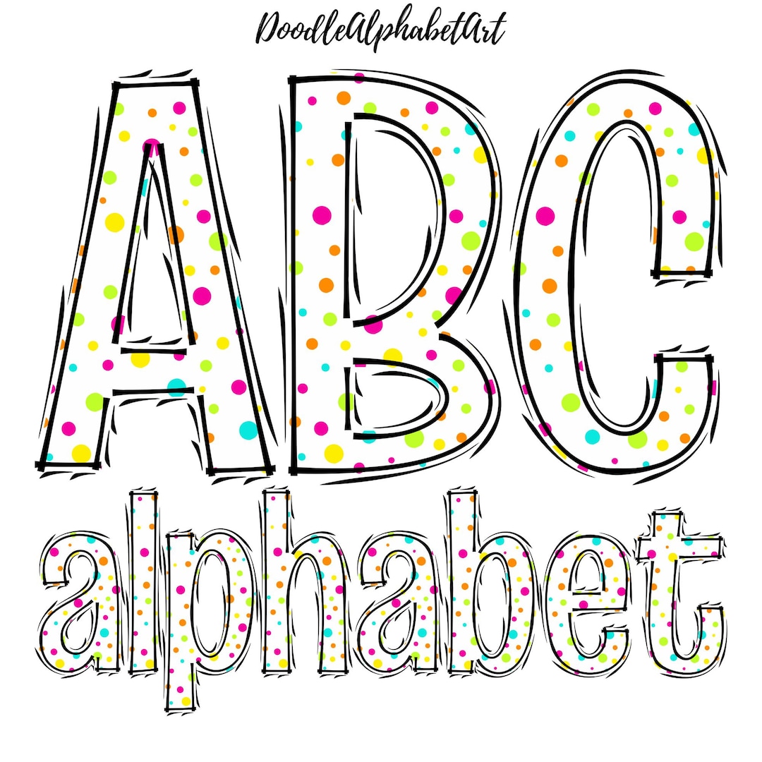 Colorful Dots Alphabet PNG, Playful Bright Spot Letters PNG Bundle ...