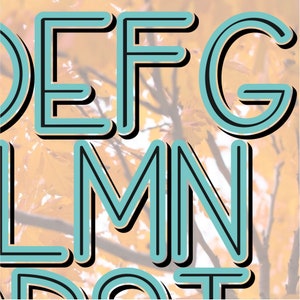 Black Centerline Doodle Alphabet Letters Mega PNG Bundle, Block Shadow ...