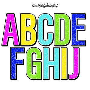 Grunge Retro Letter PNG Collection, Neon Color Pallette, Vintage ...