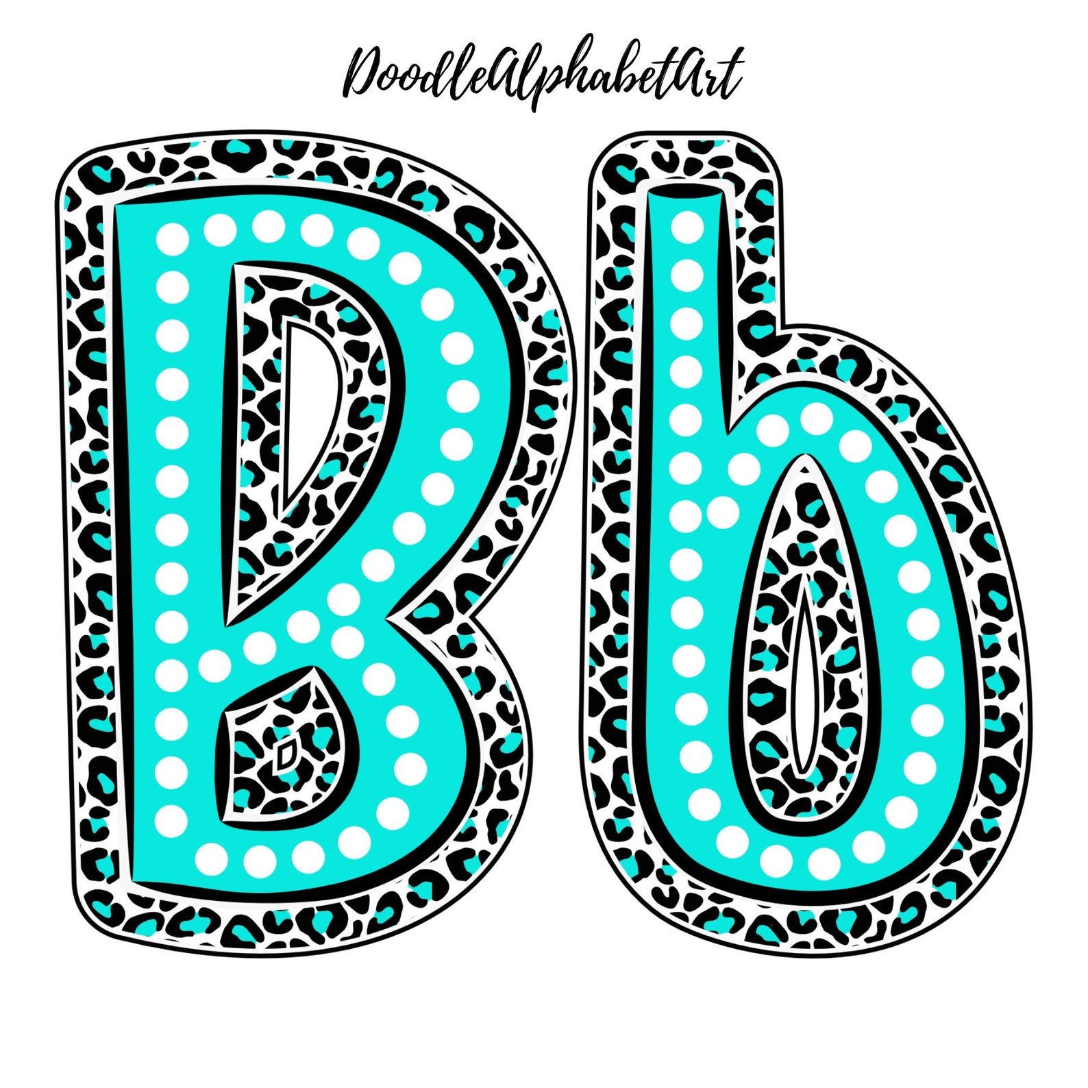 Leopard Print Alphabet PNG Bundle: Polka Dot Letters, Numbers (digital ...
