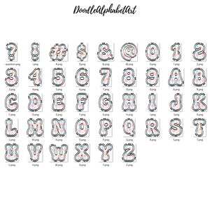 Easter Doodle Alphabet PNG Bundle, Outlined Dots Letters, 6 Pastels ...