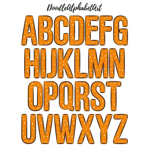 Boho Water Bubbles Splash Doodle Letters PNG Bundle, 10 Alpha Sets ...