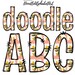 Daisy Flower Doodle Alphabet PNG in Vivid Tangerine Color - Etsy