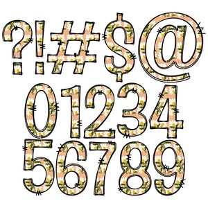 Daisy Flower Doodle Alphabet PNG With Tacao Color in Pattern, Hand ...