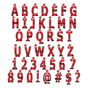Christmas Digital Doodle Alphabet PNG Letters and Numbers, Uppercase ...