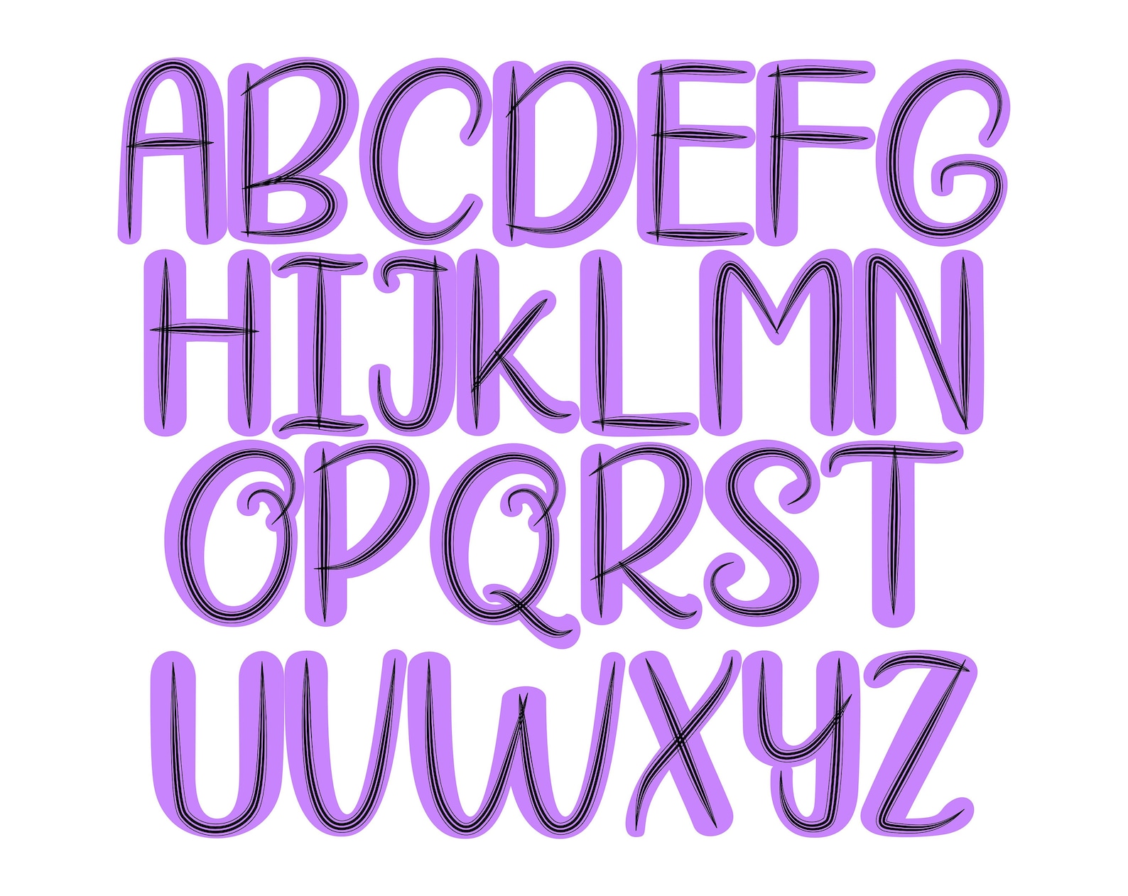 Scribble Letters PNG Pastel Summer Season Color Scheme Hand - Etsy