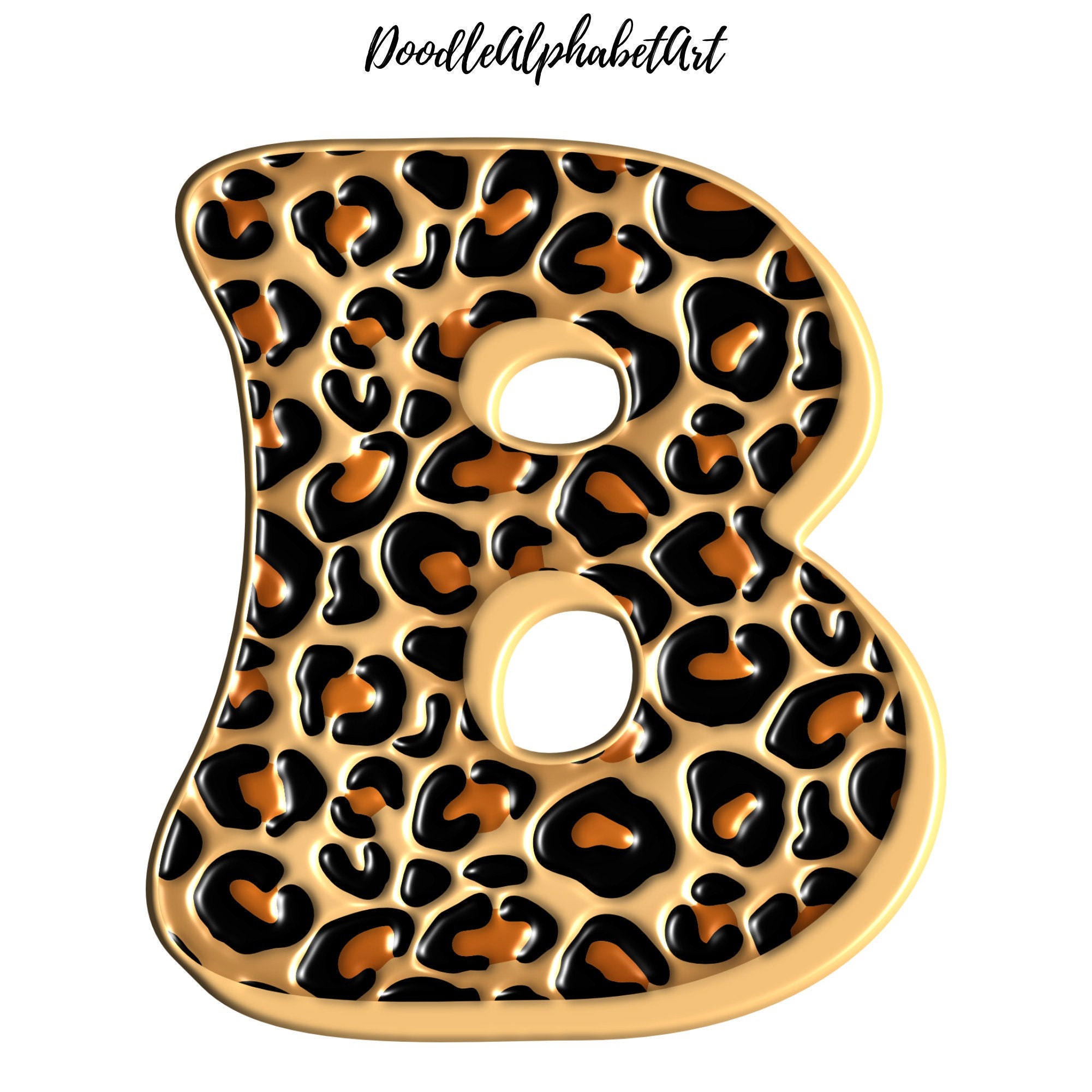 Leopard Print 3D Alphabet PNG: Retro Groovy Letters (digital Download ...