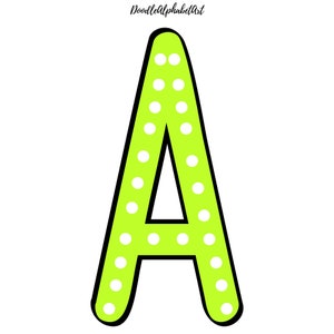 Polka Dot Alphabet PNG, Vibrant Bright Color Palette, 5 Alphapacks ...