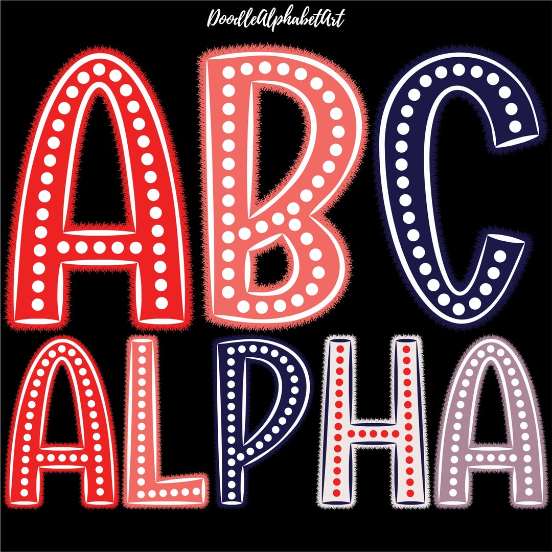 Patriotic Alphabet PNG: 4th of July American Flag Letters Digital ...