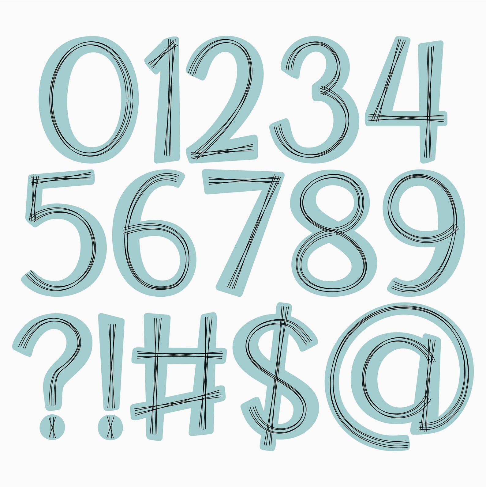 Scribble Letters Png in 5 COLORS Boho Doodle Alphabet Digital - Etsy