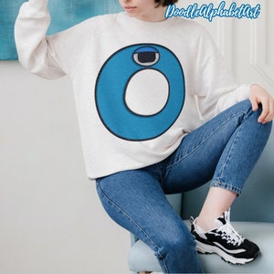 O Letter Faux Embroidery Borders Sublimation Printable for - Etsy