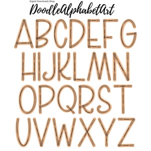 Boho Doodle Alphabet Scribble PNG With 10 Harmonious Bohemian Inspired ...