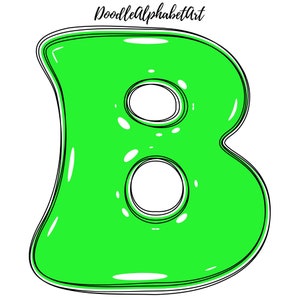 Neon Rainbow Scribble Retro Groovy, Doodle Alphabet PNG, 3D Inflated ...