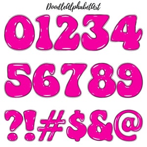 Bright Scribble Retro Groovy Letters, Doodle Alphabet 3D Inflated PNG ...