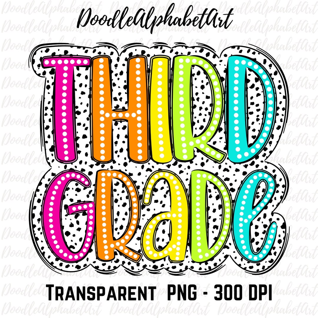 Third Grade Teacher PNG: Bright Dalmatian Dots Design (digital Download ...