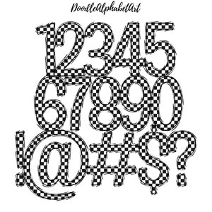 Checkered Letters PNG, Black and White Checkerboard Doodle Alphabet PNG ...
