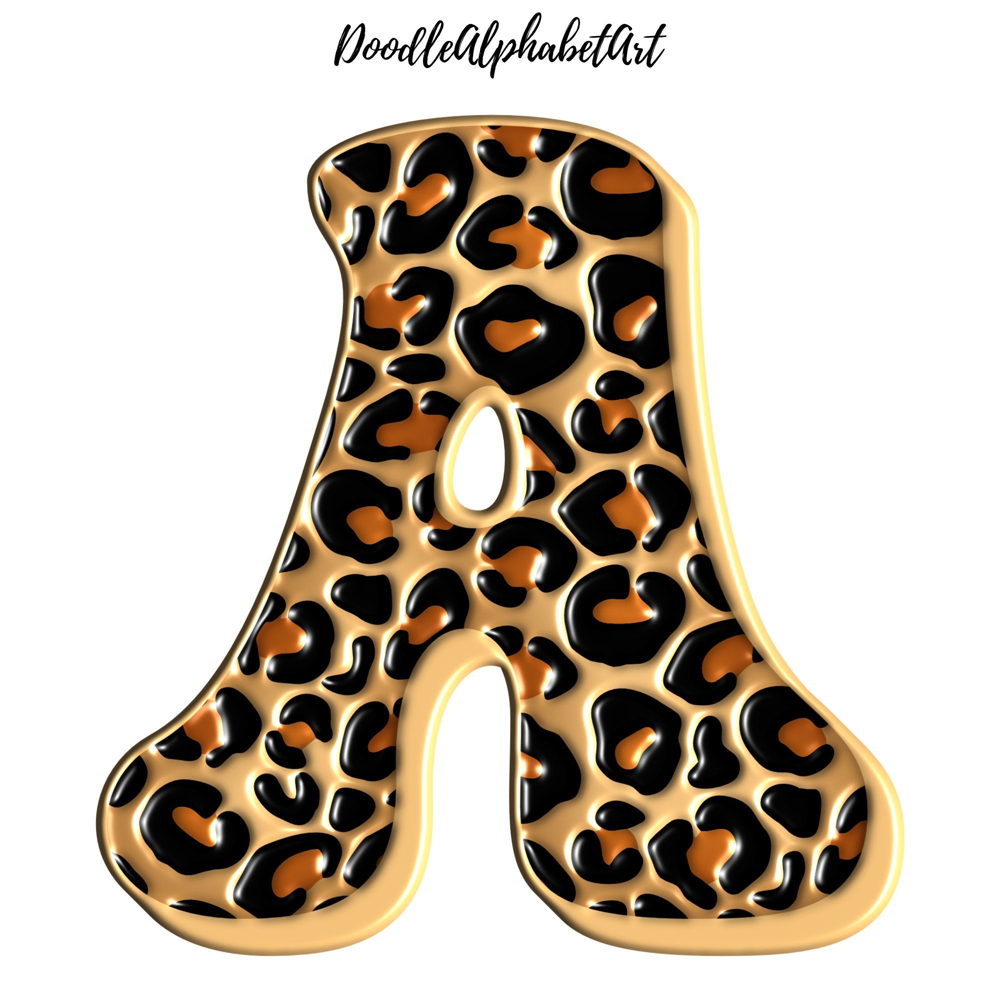 Leopard Print 3D Alphabet PNG: Retro Groovy Letters (digital Download ...