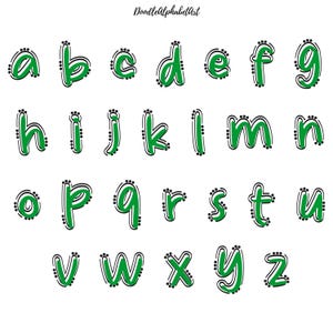 Blank Doodle Dots and Lines Alphabet Bundle PNG SVG PDF Eps Dxf ...