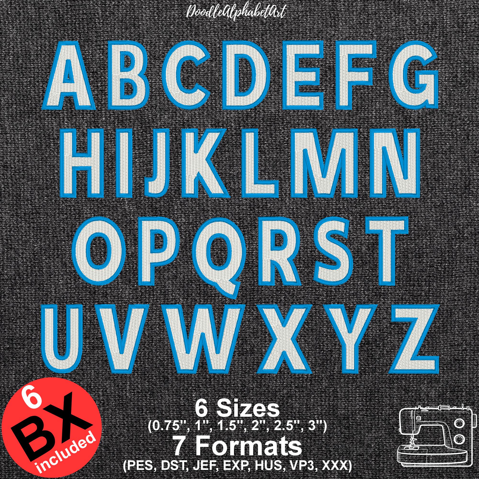 Stilu 2-color Satin Embroidery Font: 6 Sizes, 7 Formats (6 BX Files) - Etsy
